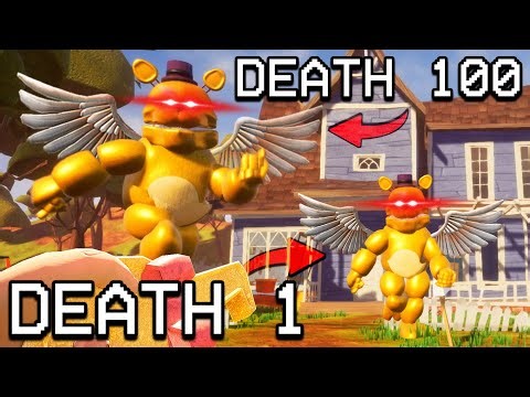 Hello Neighbor But Every Death Makes Flying Fredbear 10x BIGGER..