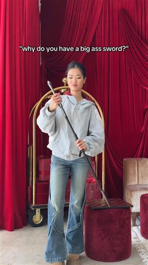 I love big swords and I cannot lie 🫣 (bts of yesterday’s shoot 🗡️🤺) First outfit from @scxr.academy ❤️ Second dress from @Norma Kamali 🖤 #photoshoot #model #dress #fyp #shootinspo | Akanemsko.official