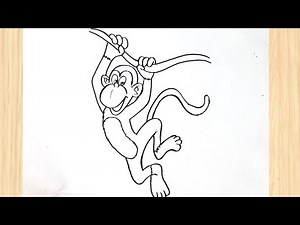 How to draw a monkey easy step by step || Monkey drawing for beginners