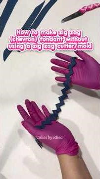 How to make zig zag (chevron) fondant pattern without using a zig zag cutter/mold ❤️ #cakeshorts