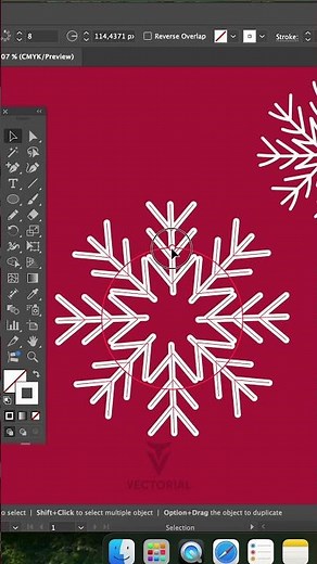 Easy Snowflake Trick in Adobe Illustrator! ❄️ #shorts