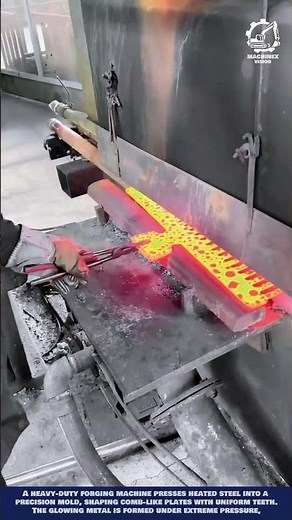 Heavy-Duty Forging Machine Innovation - 500 Ton Press Shapes Hot Steel Instantly