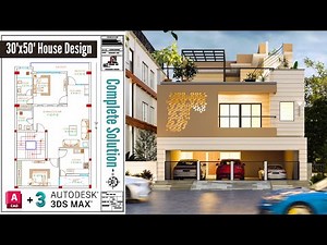 29'x45' Exterior House Design in 3DS Max with V-ray | Complete Tutorial