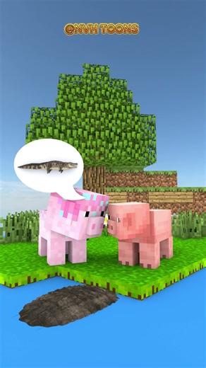 CHOOSE BETWEEN TWO PIGS - CROCODILE OR WOOD ? - #minecraft #shorts