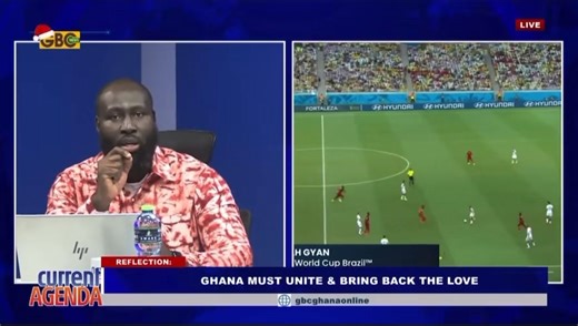 1.6K views · 54 reactions | “Football is not just a game — it is one of the few forces that dissolve our political, ethnic and social differences.” On the Current Agenda show, Kojo Van Ess calls on Ghanaians to unite behind the Black Stars. | Ghana Broadcasting Corporation | Facebook