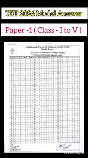 TET 2026 Model Answer Key Paper 1 Class 1 to 5 Full Solution | CDP Hindi English Maths EVS