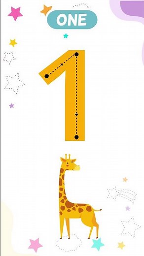 Learn to Write the Number 1 (One) for Kids | Fun and Educational ? #numbers #one #kid