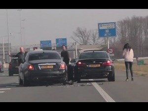 Crash: Audi S5 vs BMW M5 & Rolls Royce Ghost