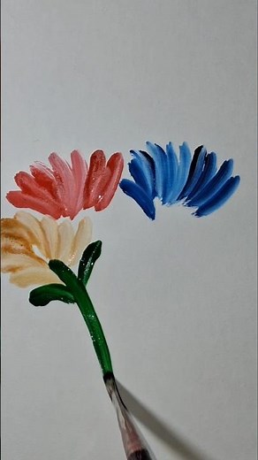 How to Paint Colorful Flowers | Easy Acrylic Flower Art for Beginners 🌸 | Dhruvi Art