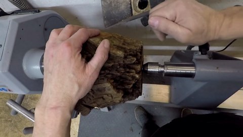 What happens when roots meet resin in the lathe