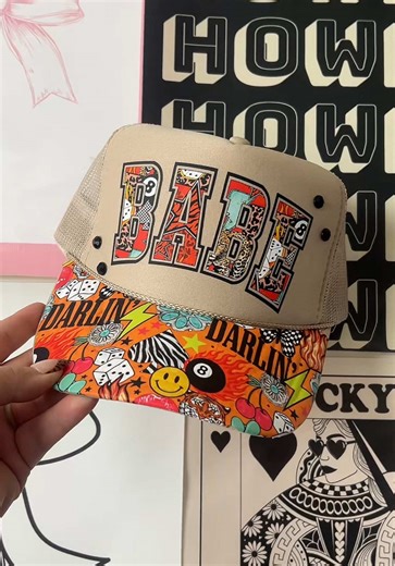 The perfect way to spice up a transfer hat 🎱⚡️❤️‍🔥 #diamondsanddeserts #fypシ゚viral #truckerhat #creatorsearchinsights