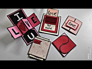 5 different cards tutorial for scrapbook | cards ideas for scrapbook | by crafteholic