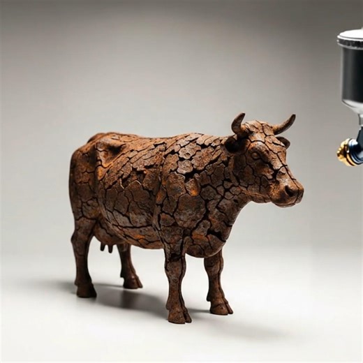 Rusty Cow cleaning with Amazing spray #restoration #cow #shorts