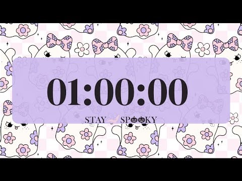 1 Hour Countdown Timer | Aesthetic Cute Spooky Background 💜👻🕸️