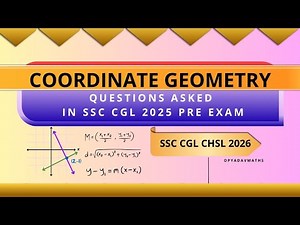 Co-ordinate Geometry Questions Asked In Ssc CGL 2025 Pre | Watch Must For SSC Exam 2026 #ssccgl2026