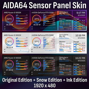 AIDA64 Sensor Panel Skin Template 1920x480 (landscape)x3: Abstract Tri-color Modern PC Case Display - Etsy UK