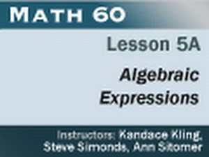 Math 60 - Lesson 5a