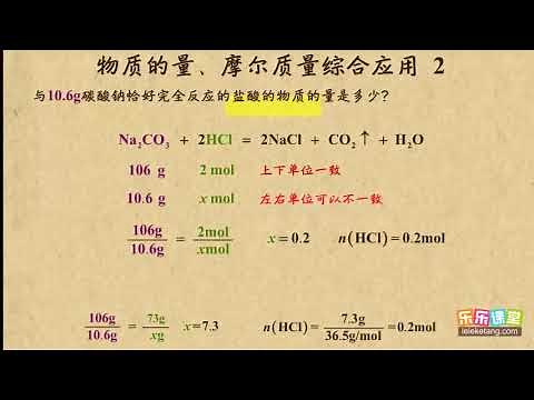 10物质的量和摩尔质量的应用2 从实验到化学 高中化学 chemistry