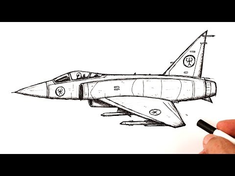 How to draw a Fighter Jet step by step