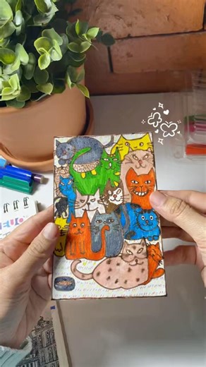 Cat bookmark #diybookmark #bookmark #drawing #short #ASMR