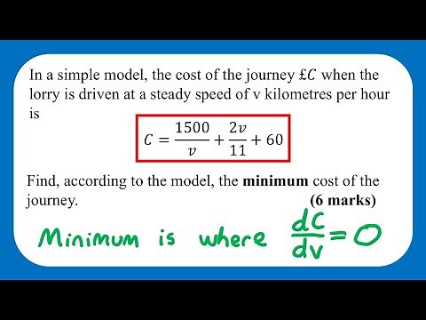 Modelling - Differentiation (Year 1) - Edexcel AS and A Level Maths