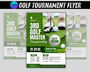 Printable Golf Tournament Flyer Template, Editable Canva Design - Etsy