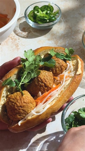3.4K views · 5 comments | Light, saucy, & tangy perfection  Our Chicken Meatball Banh Mi is the perfect recipe for few dishes and ever fewer critiques六‍. Our new Prime Chicken Meatballs are available in stores now! Get the recipe and thank us later at https://www.mapleleaf.ca/recipes/chicken-meatball-banh-mi/ | Maple Leaf Foods | Facebook