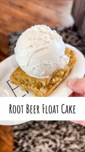 Root Beer Float Cake 😋 It’s the nostalgia of Summertime as a kid!! This 3 ingredient cake is not only reminiscent of those days but amazingly delicious too!! Hope you try it and the rush of memories comes back for you too! Here is how I did it: Root Beer Float Cake 😋1 Yellow cake mix 1 can root beer1 pintvanilla ice cream Yup that easy!! Bake per box instructions top with a scoop of vanilla ice cream and enjoy!! #crazybusymama #crazybusymamadessert #summertimefoods | Crazy Busy Mama