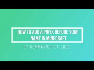 How To Add A Prefix Before Your Name (Minecraft Java)