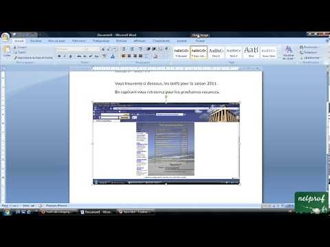 Traitement texte : insérer page web dans word