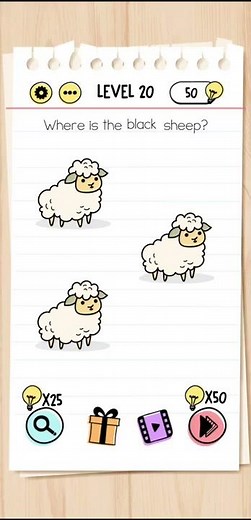 Brain Test - level 20 (Where is the black sheep?)