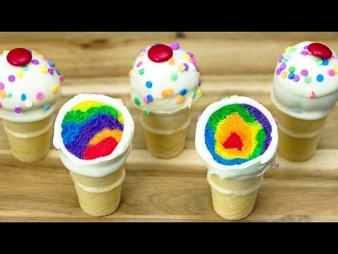 Ice Cream Cone Rainbow Cake Pops: Cookies Cupcakes and Cardio Recipe