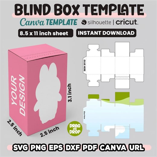 Small Blind Box Template SVG, 11x8.5 Sheet Box Template, Editable Canva Template, Svg for Cricut, Paper Gift Box Template (instant Download) - Etsy