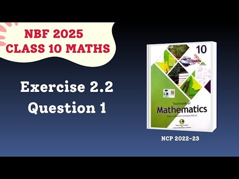 Exercise 2.2 Class 10 Maths New Book 2025 | NBF | Ex 2.2 Class 10 Federal Board