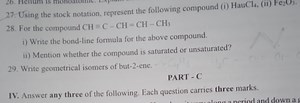 Using the stock notation, represent the following compound (i) ... | Filo