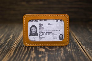 Holder for Driver's License and Id Card, Leather Id Holder, Front Pocket Wallet, Minimalist Wallet, Id Card Holder, Personalized Gift - Etsy