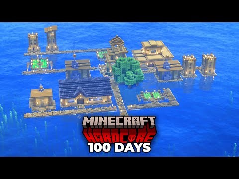 Surviving 100 Days in a SHARK INFESTED OCEAN in Minecraft