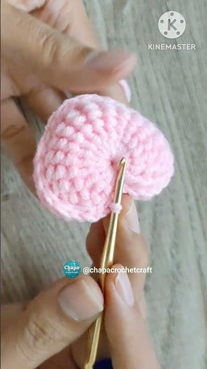 Crochet Easy Heart Keychain 💗 Free pattern Tutorial on YouTube step by step #shorts