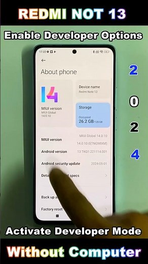 HOW TO ON DEVELOPER OPTION IN REDMI NOTE 13 ✅ REDMI NOTE 13 DEVELOPER OPTIONS SETTINGS 2024