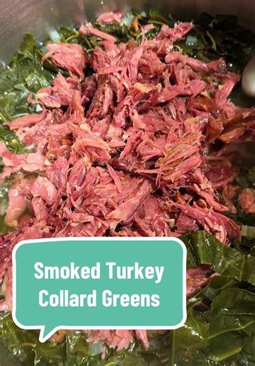 Smoked Turkey Greens 💚 I like my collards LOADED with extra meat.. sometimes pork, this time turkey.. #collardgreens #soulfood #greens #foodtiktok #comfortfood