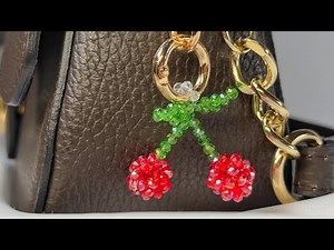 How to Make a Beaded Cherry Keychain Step by Step 🍒