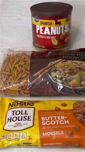 Butterscotch, Peanuts, Chow Mein Noodles = “Haystacks”!