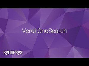 Verdi OneSearch | Synopsys