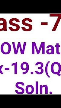 Class -7th, wow! maths# solution