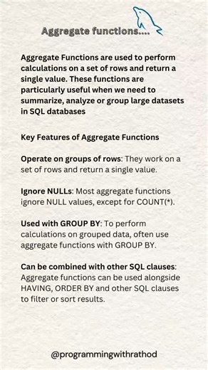 Sagar . Code -- Cyber security  on Instagram: "Follow for more daily DBMS(SQL) Concept .... . . . @programmingwithrathod . . . . #dbms #sql #codinglife #codenewbie #learntocode #pythonprogramming #codingchallenge #viralreels #coding"