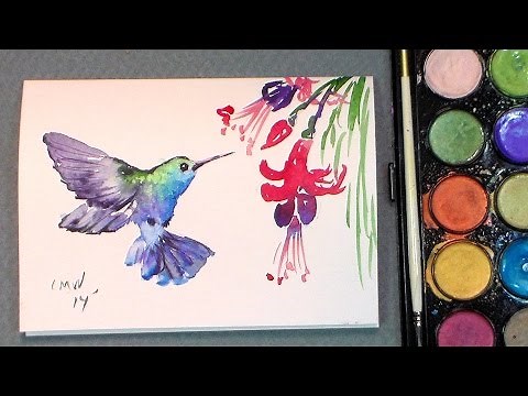 Paint a quick hummingbird in watercolors {quick & easy!}