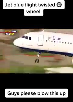 5.8M views · 58K reactions | Jet Blue ✈️ twisted wheel  on landing Full video  https://youtu.be/UgXvC8GQSzM | Ohboyprince | Facebook