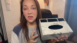 PU Leather Tissue Box Cover - Multifunctional Tissue Box Holder with Stationery Remote Control Box - Elegant and Stylish Home Napkin Holder Desktop Tissue Paper Holder Desk Storage Organizer (Marble)