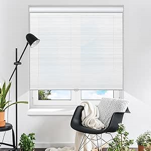 Honeycomb Cellular Shades Cordless Light Filtering for Windows Inside & Outside Mount, 30x64 inch, White(Light Filtering)
