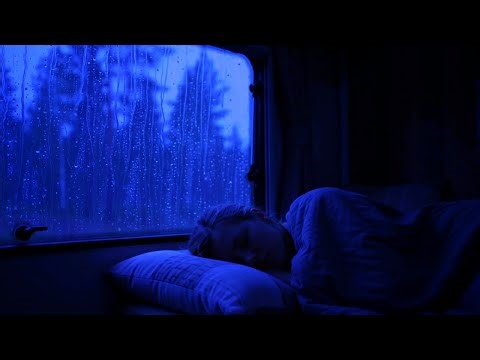 Van Life Rain Ambience at Night – 8 Hour Rain on Roof Sounds with No Thunder Disturbance